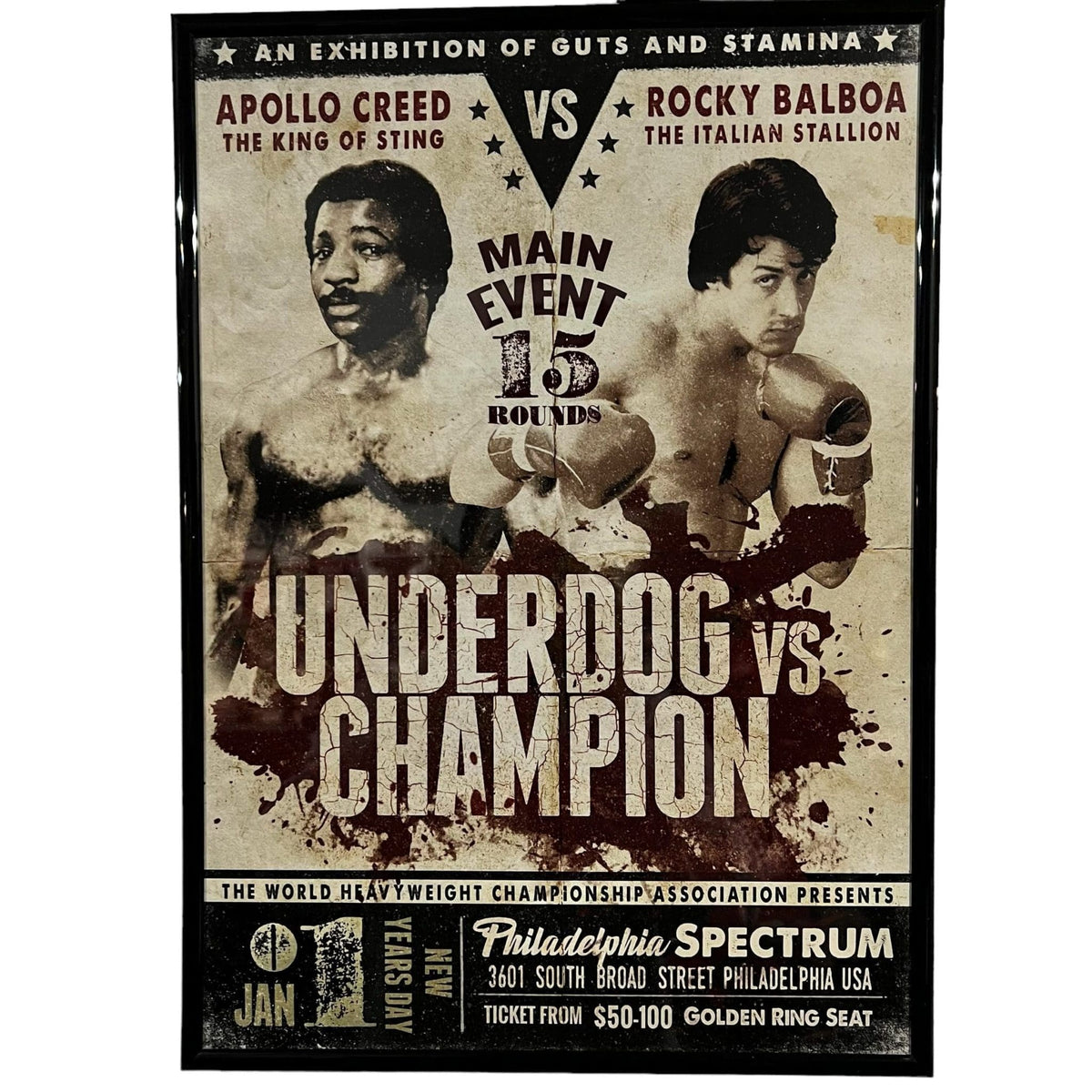 Apollo Creed Vs Rocky Balboa Fight Poster – Seconds Out Fight Store